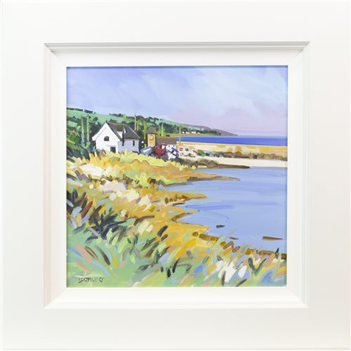 Lot 87 - ARRAN, AN OIL ON CANVAS BY LIN PATTULLO