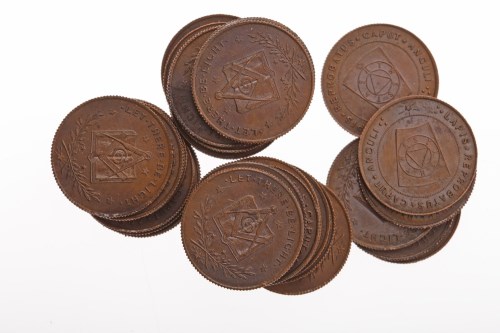 Lot 533 - GROUP OF FORTY THREE MASONIC TOKENS with